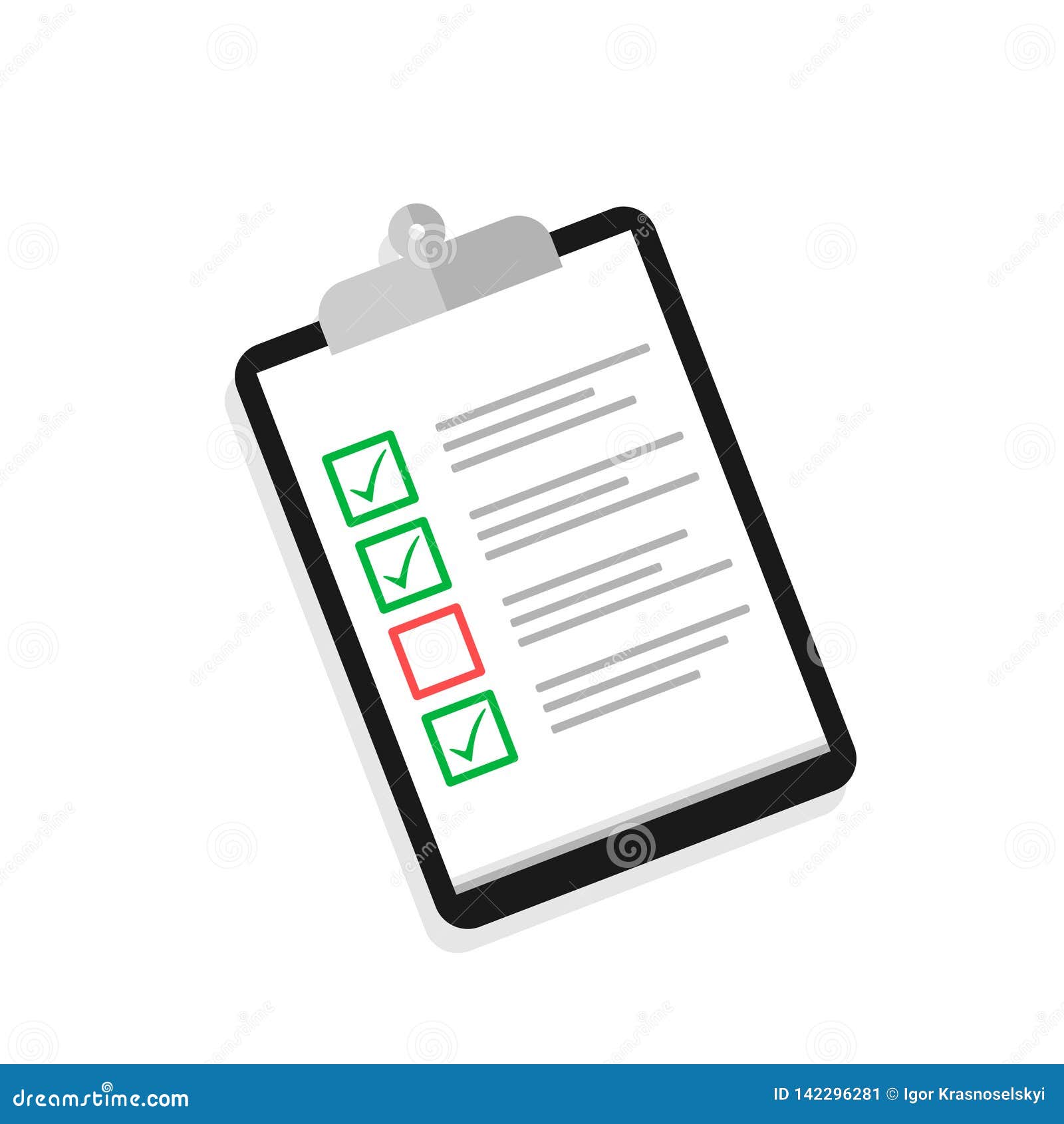 Clipboard With Cheklist And Check Mark In Flat Design. Tasks Icon ...