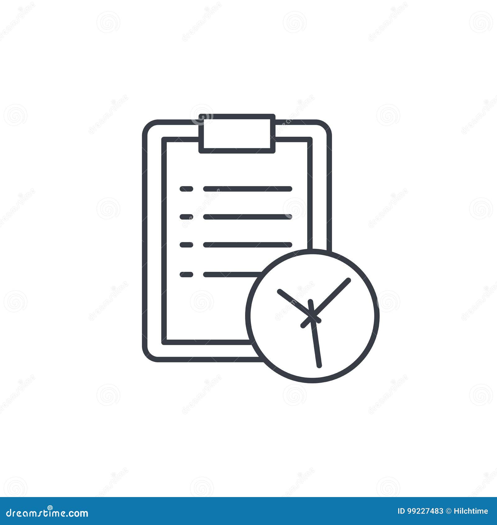 Clipboard and Clock, To-do List Thin Line Icon. Linear Vector Symbol ... Clipboard and Clock, To-do List Thin Line Icon. Linear Vector Symbol ...