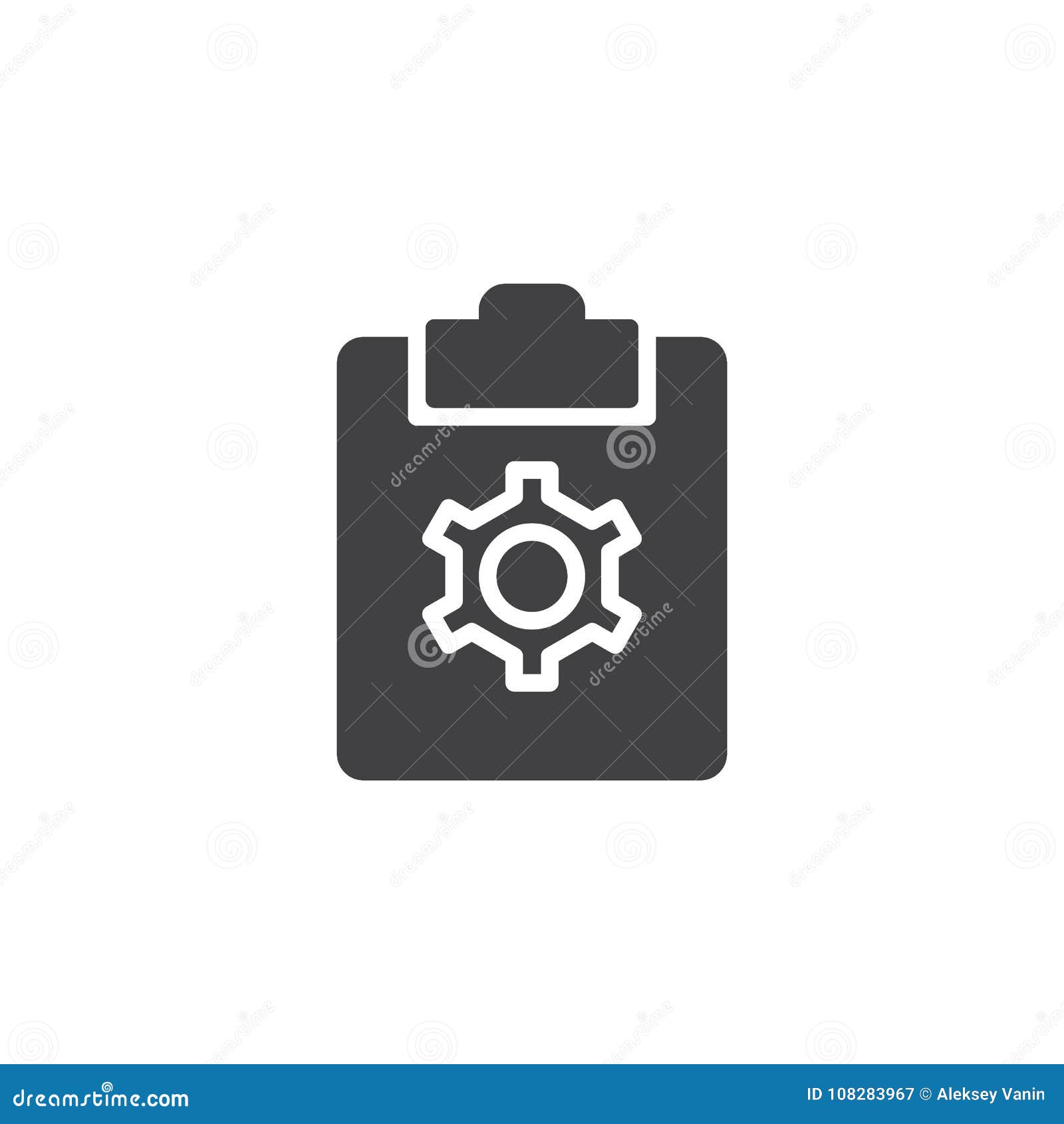 Clipboard with Cog Gear Icon Vector Stock Vector - Illustration of ...