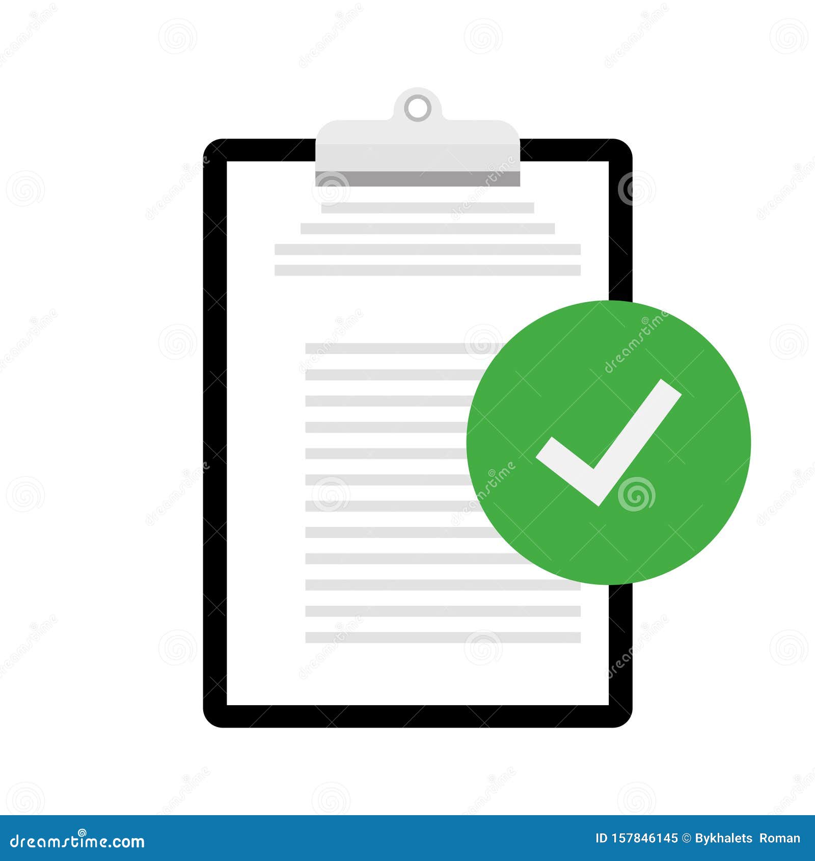 Clipboard with Done Work Checklist All Done Chekcklist Icon Flat Vector ...