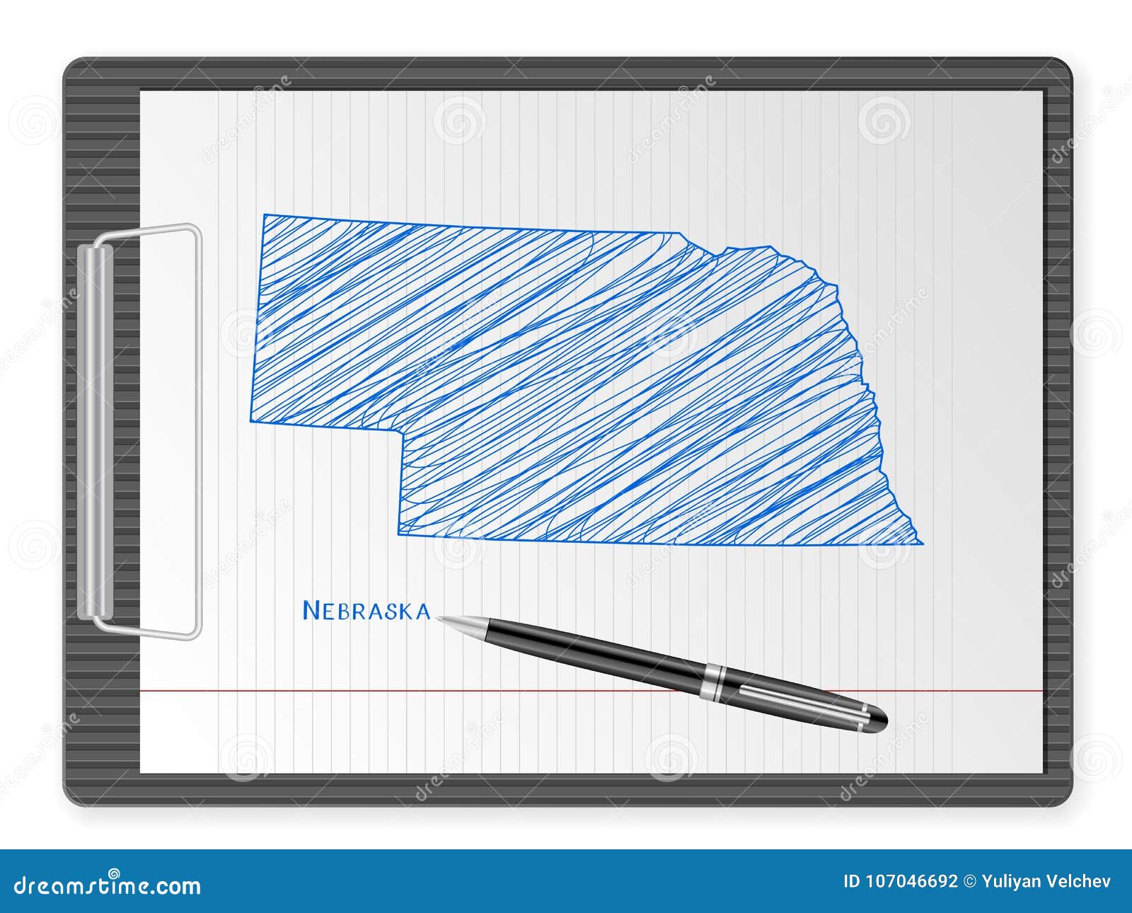 Clipboard Nebraska Map Vector Illustration | CartoonDealer.com #107046692