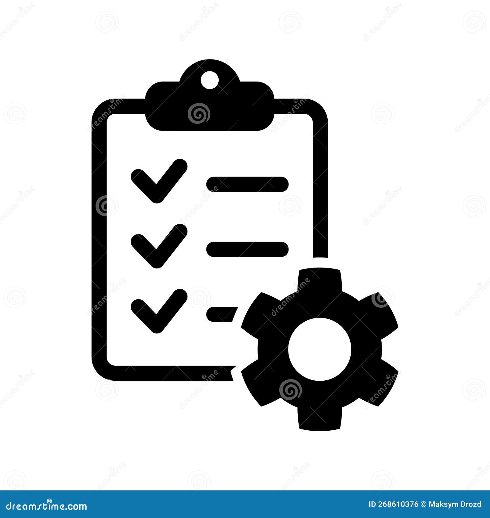 Clipboard and Gear Icon. Project Management Concept Flat Style ...