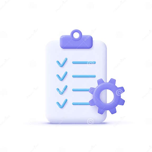 Clipboard and Gear Icon. Project Management, Software Development ...