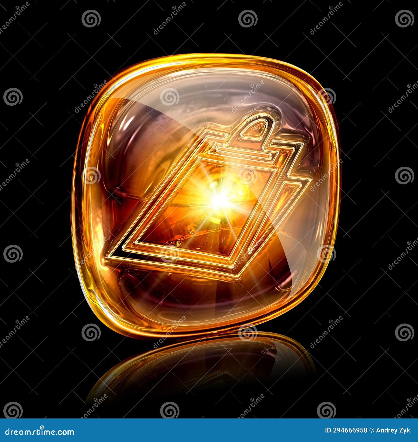 Clipboard icon amber. stock photo. Image of symbol, reflection - 294666958
