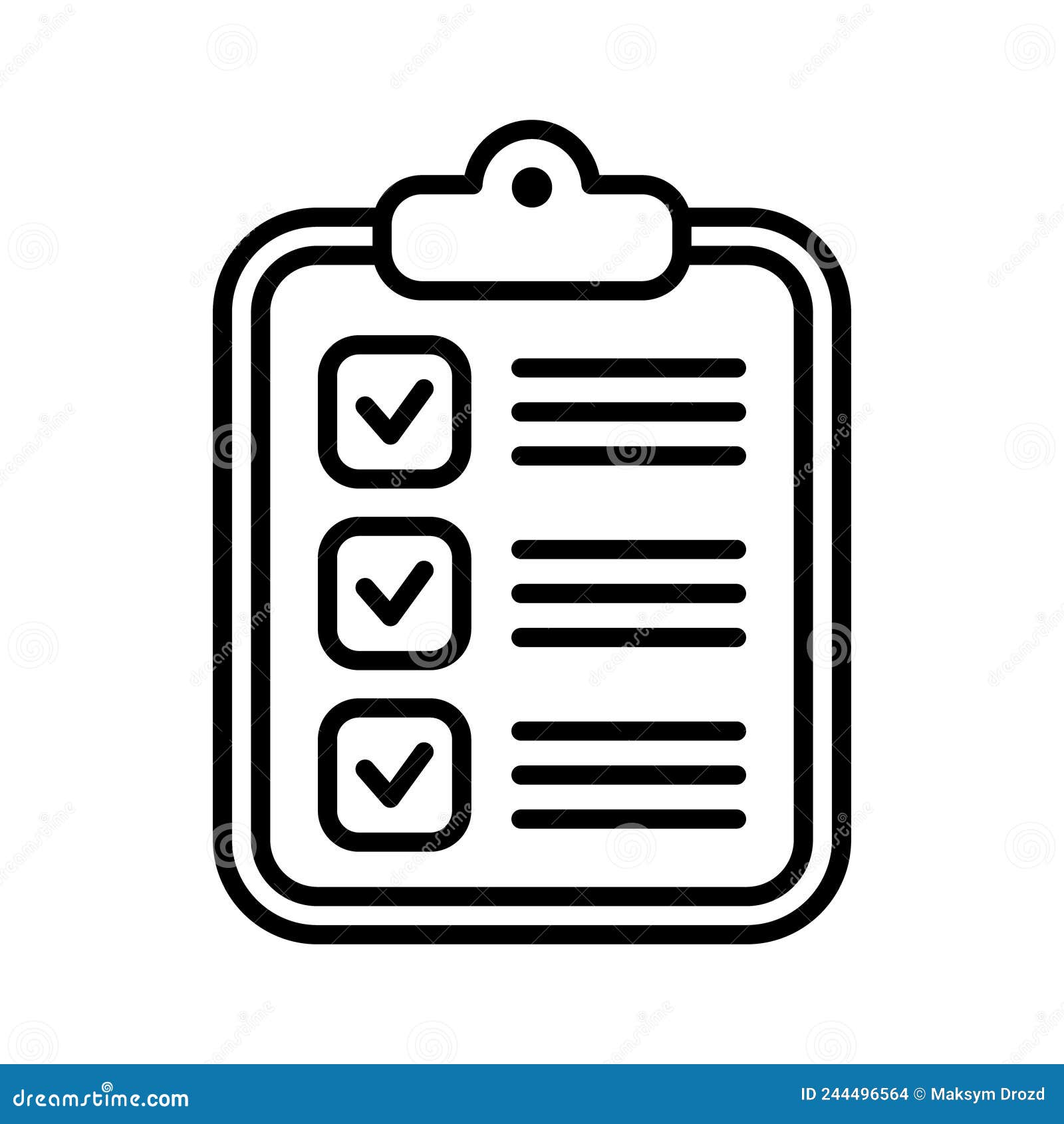 Clipboard Icon. Checklist Icon of an Approved Document. Project ...