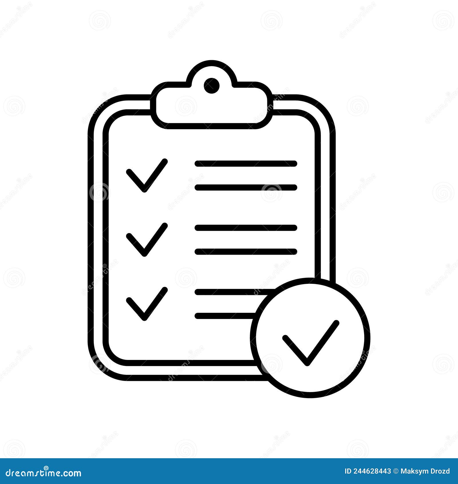 Clipboard Icon. Checklist Icon of an Approved Document. Project ...