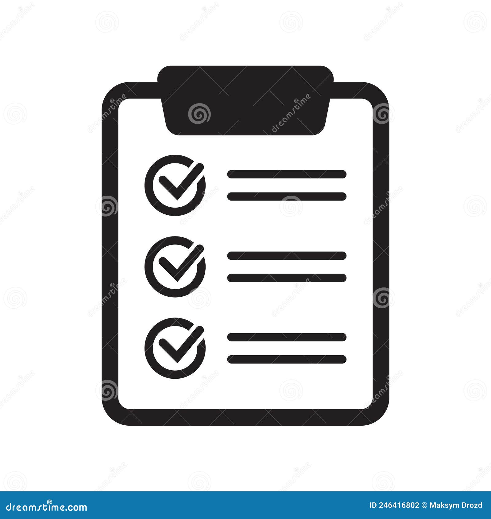 Clipboard Icon. Checklist Icon of an Approved Document. Project ...