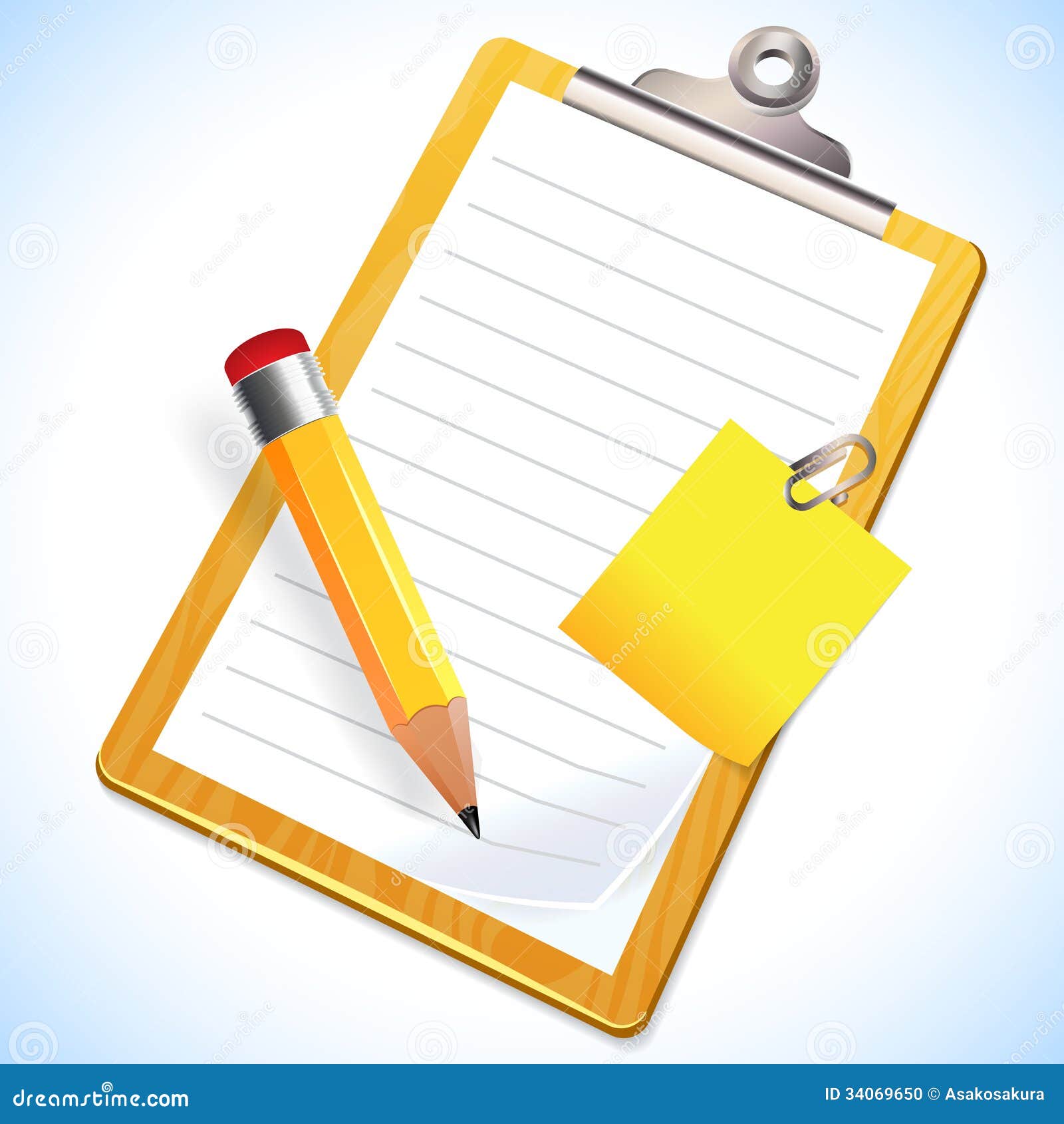Clipboard icon stock vector. Illustration of eraser, notepad - 34069650