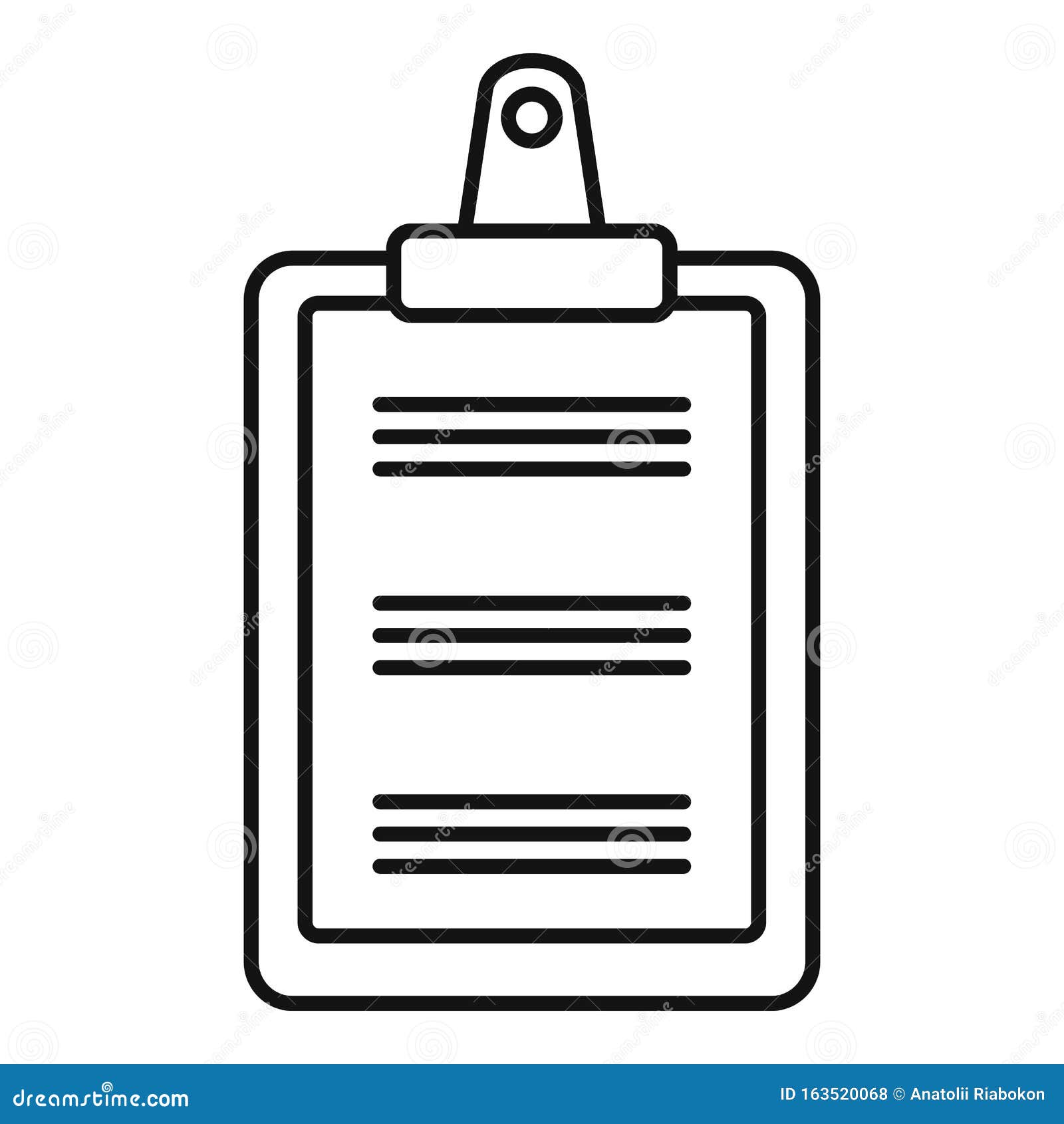 Clipboard Icon, Outline Style Stock Vector - Illustration of note ...