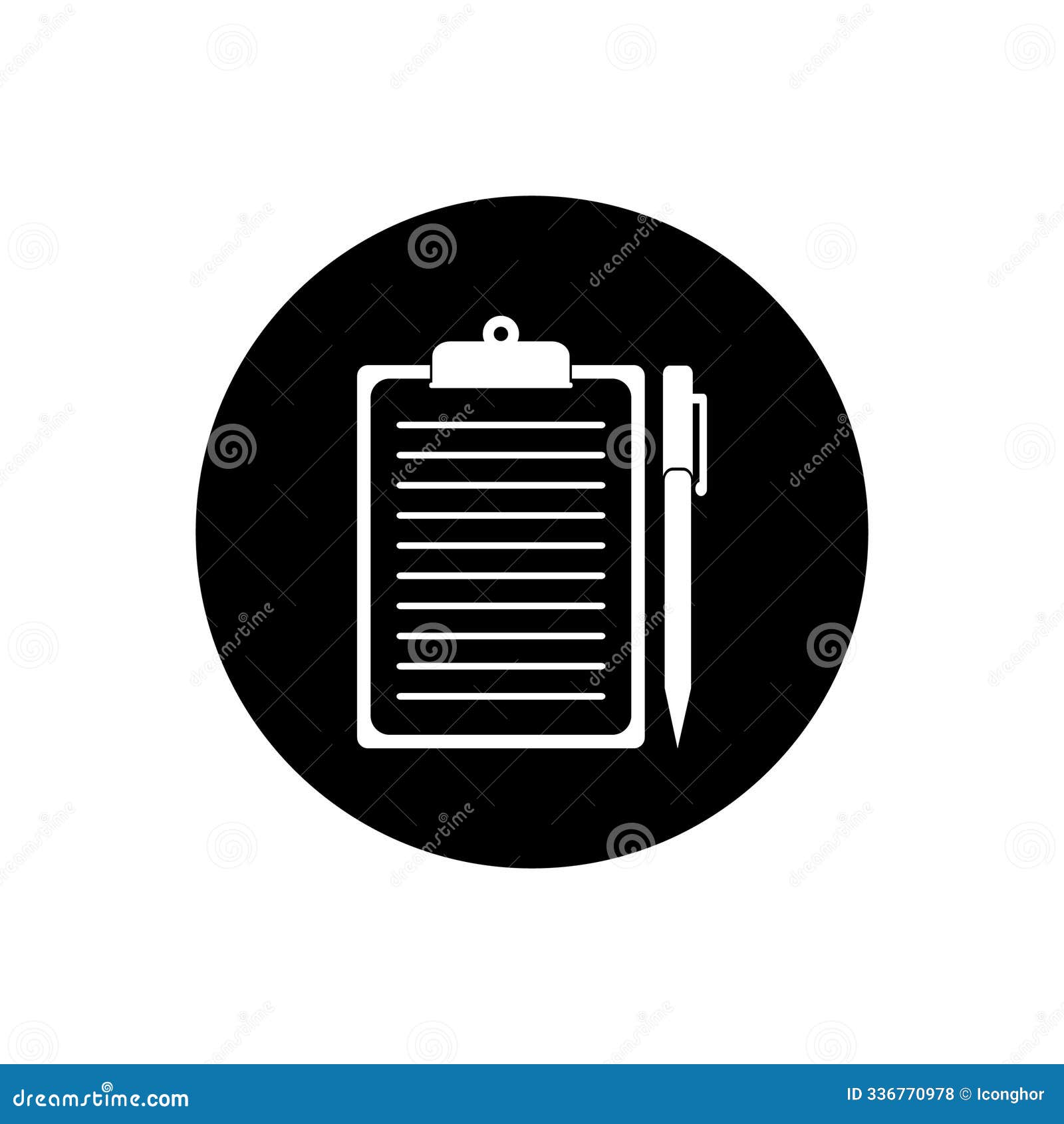 Clipboard Icon. Rounded Button Style Vector Stock Illustration ...