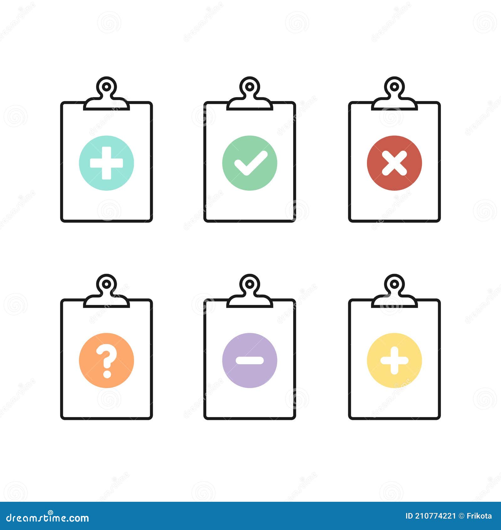Clipboard Icon Set. Check Mark. Check List. Minus Sign. Plus Sign ...