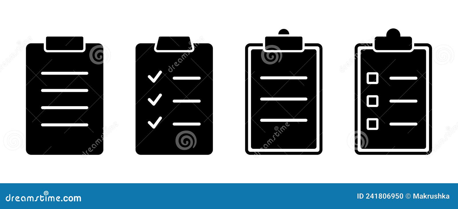 Clipboard Icon Set. Document Symbol in Glyph. Clipboard Icon in Solid ...