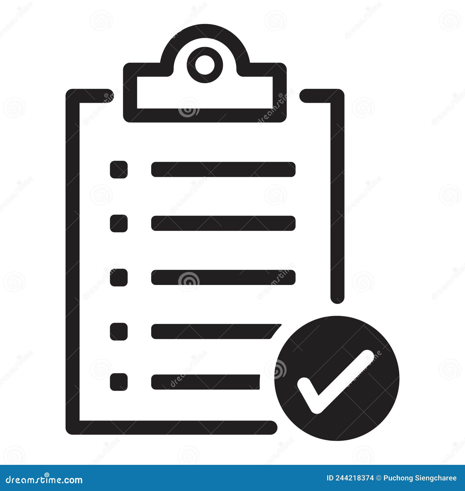 Clipboard Icon, Check Mark Sign Stock Vector - Illustration of list ...