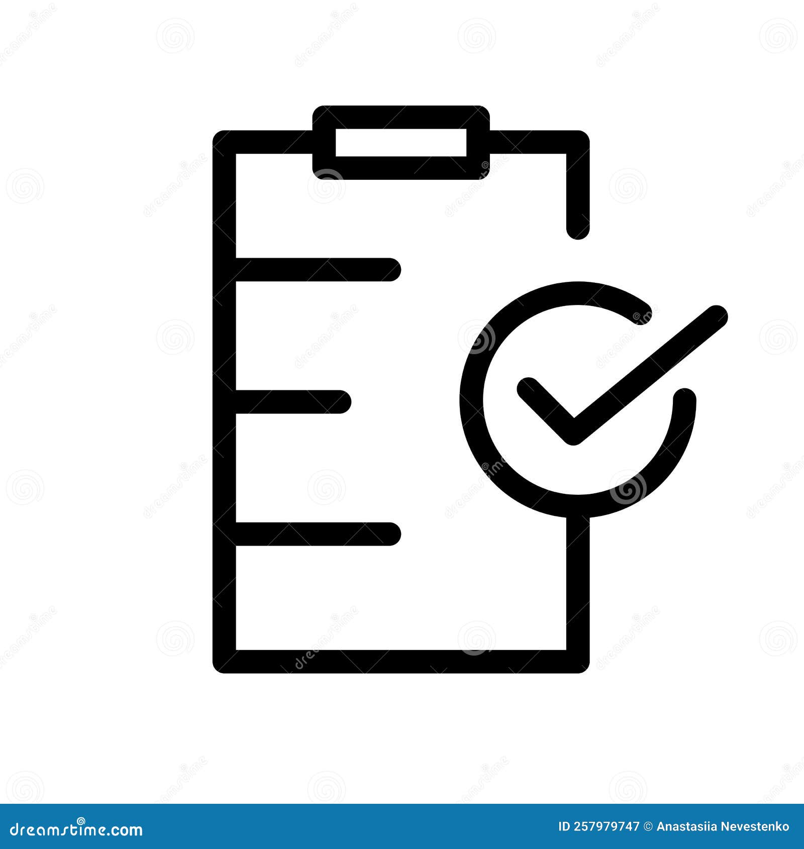Clipboard Linear Icon. Clipboard with Checklist. Paper Document with ...
