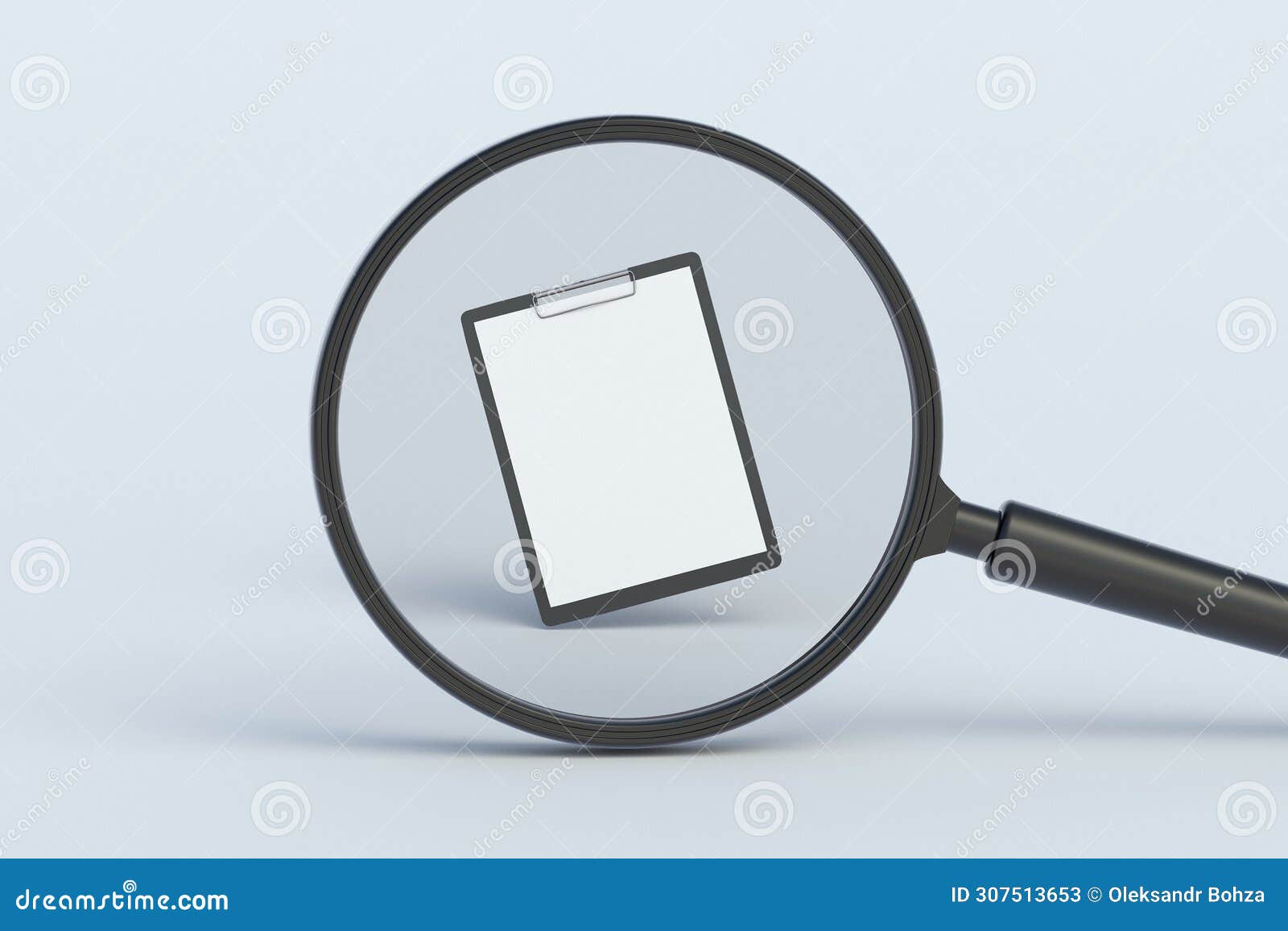 Clipboard And Magnifying Glass Icon. Reviewing The Checklist. Black ...
