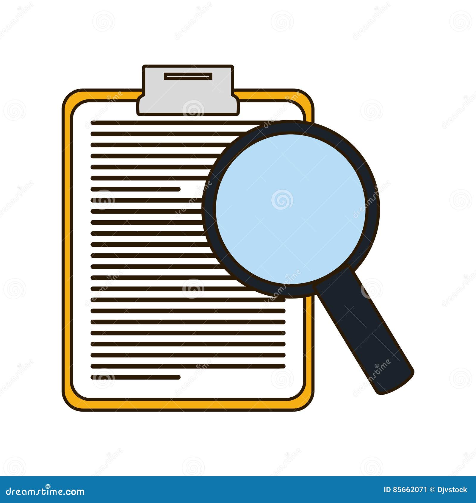 Clipboard with Magnifying Glass Icon Image Stock Illustration ...