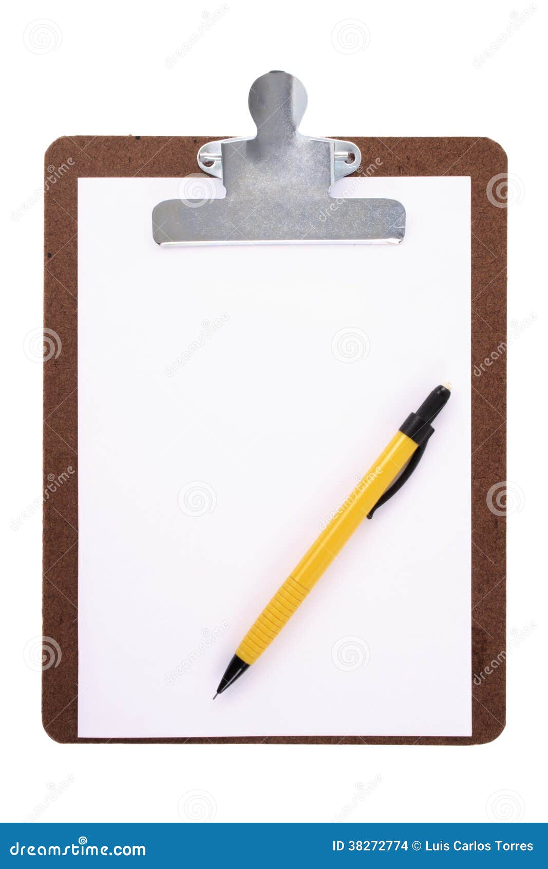 Clipboard and Mechanical Pencil Stock Photo - Image of paper, aluminum ...