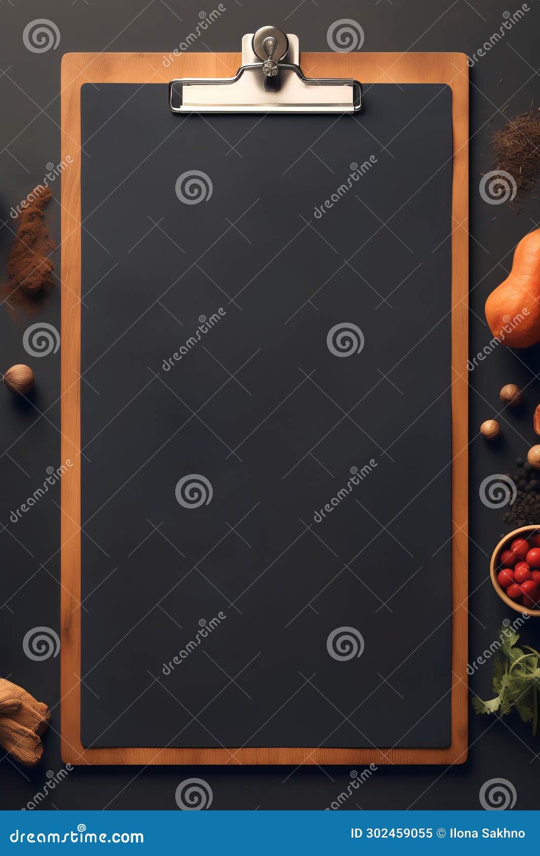 Clipboard Menu Mockup To Your Design Stock Image - Image of office ...