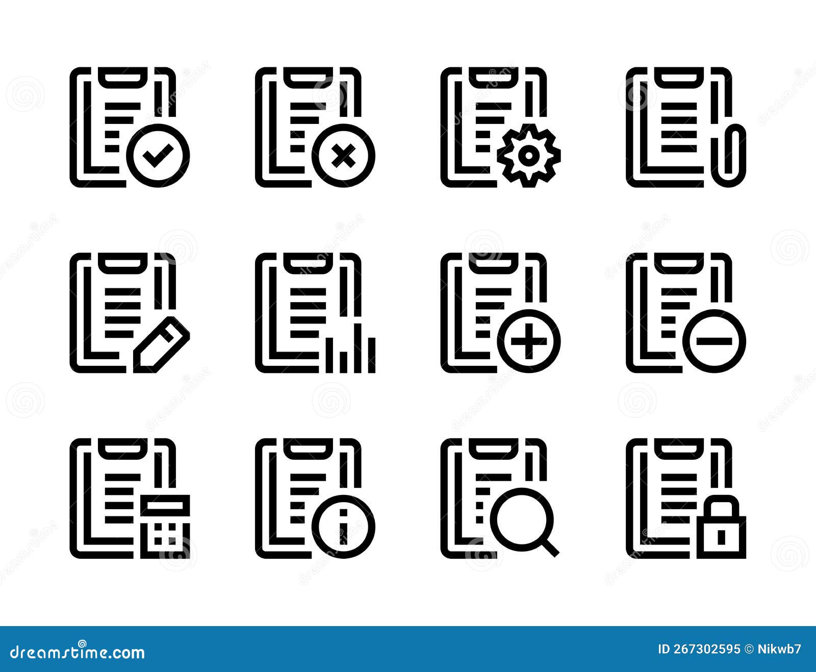 Clipboard, Notepad and Task Board Editable Stroke Line Vector Icons ...
