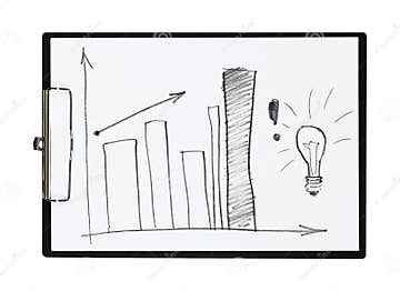 Clipboard and Paper Sheet with Pencil Drawing Bar Chart, Object Stock ...