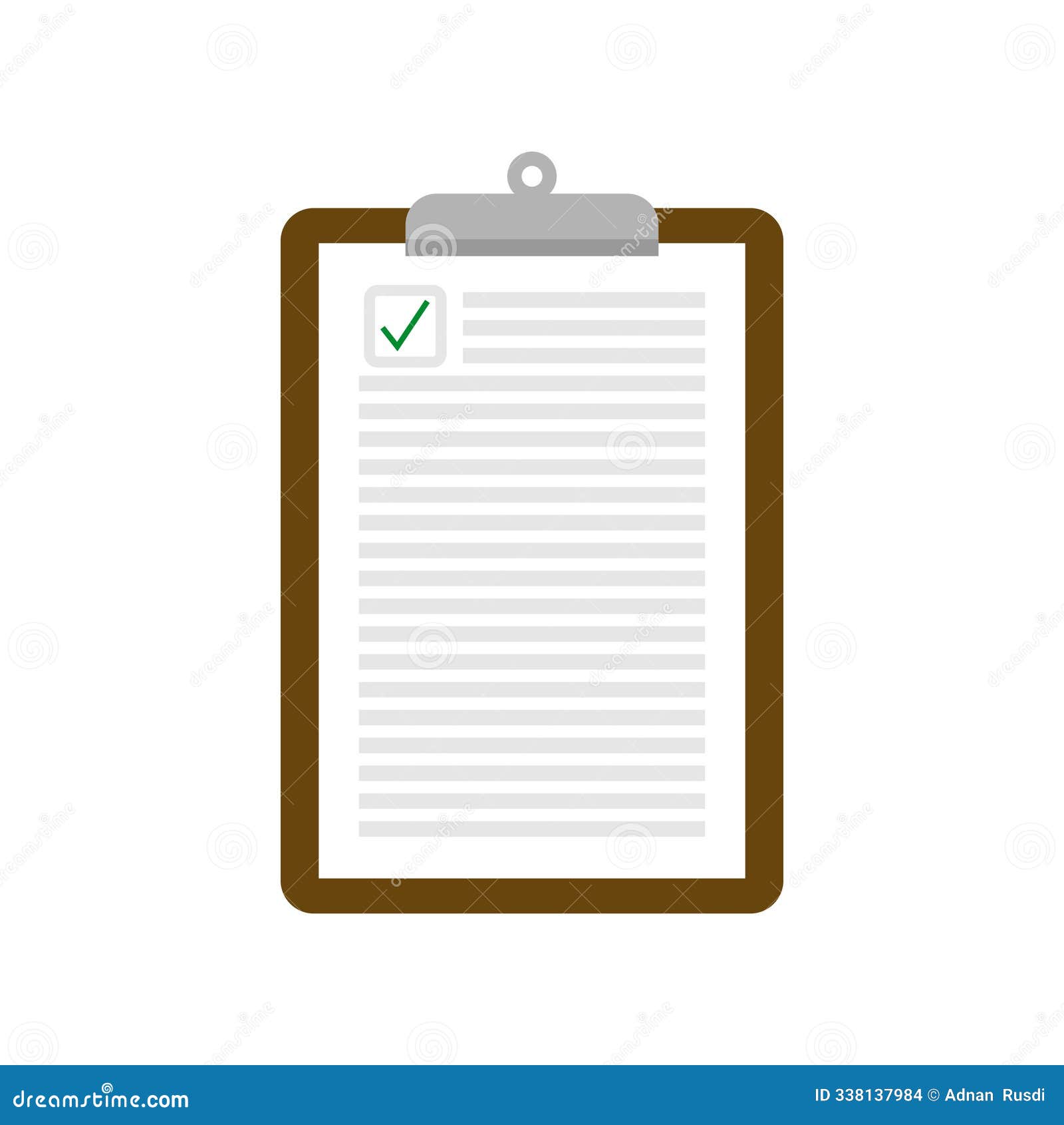 Clipboard with a Paper for Taking Notes, Writing, Planning. Top View of ...