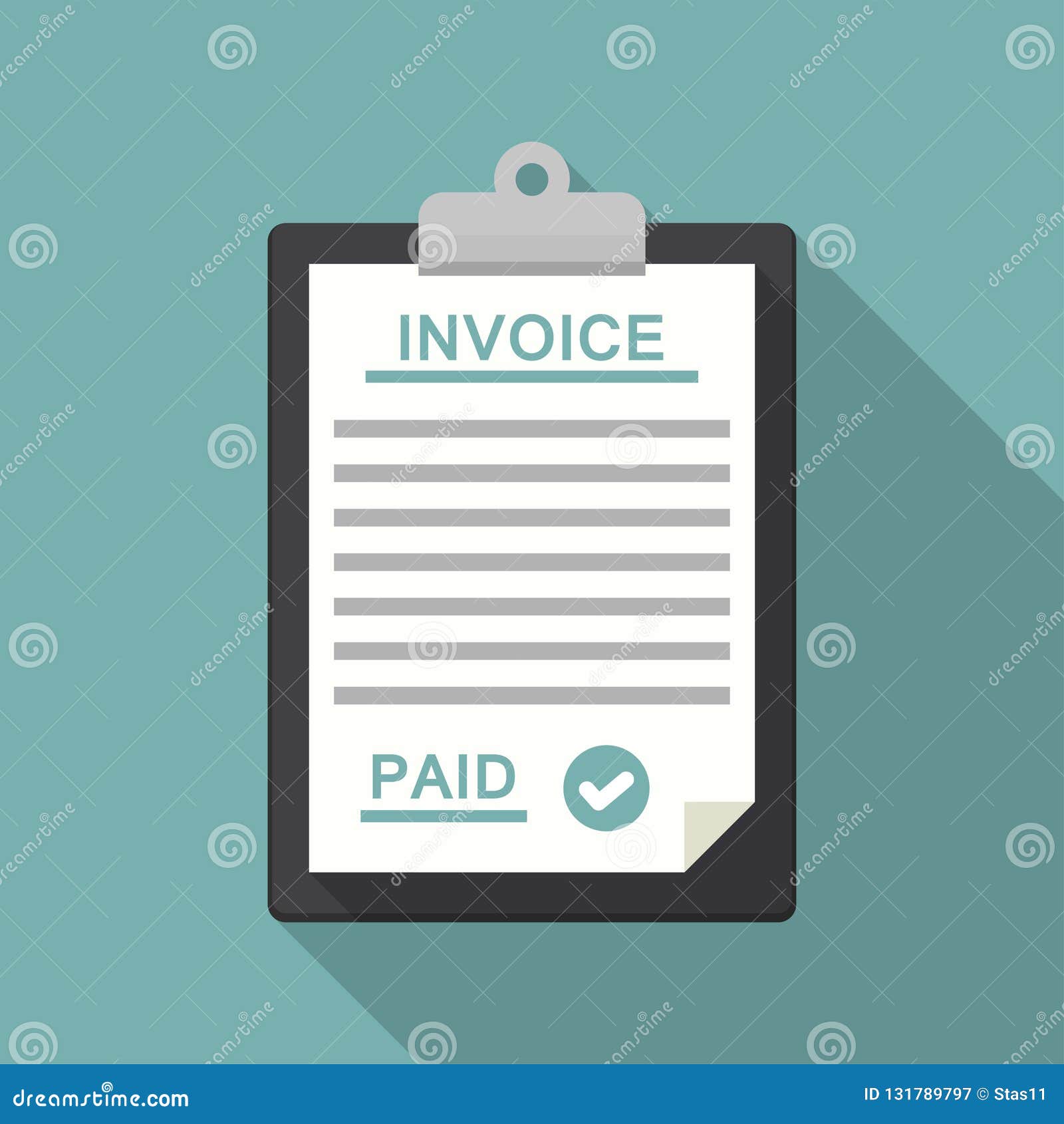 Clipboard with Payment and Bill Invoice in a Flat Design Stock Vector ...
