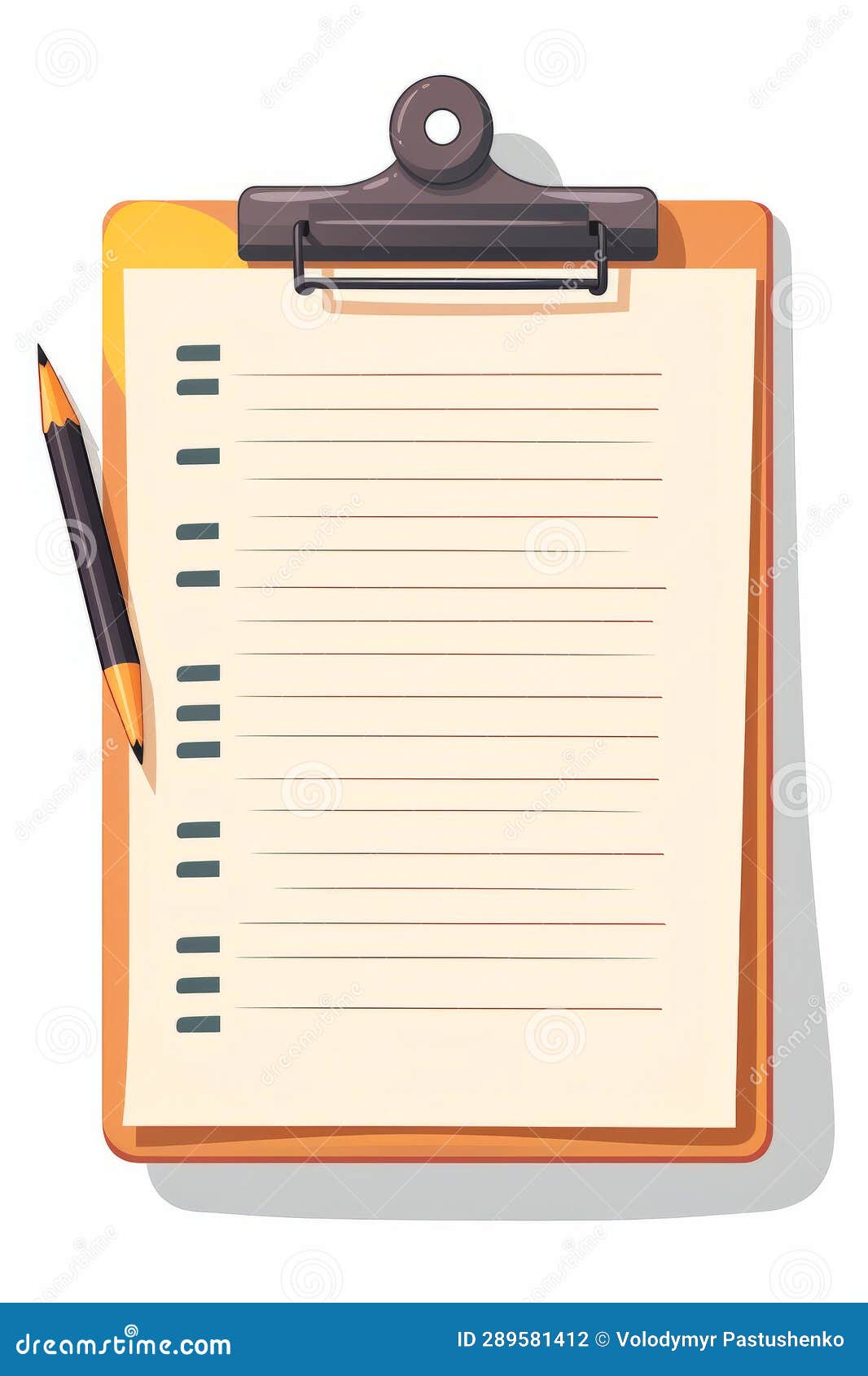 Clipboard with Pen and Paper with List. Generative AI Stock Photo ...
