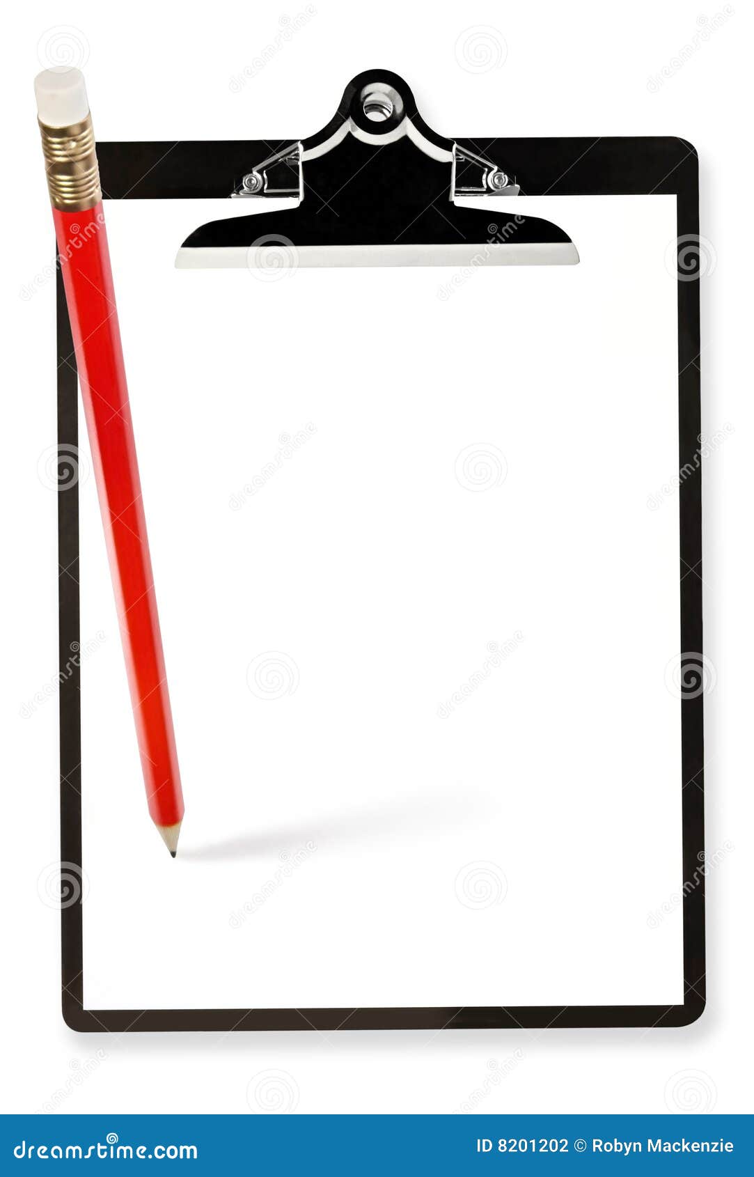 Clipboard with Pencil stock photo. Image of colour, stationery - 8201202