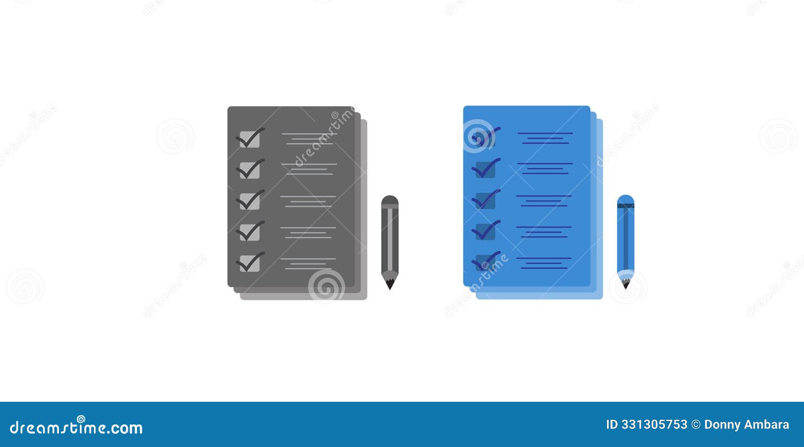 Clipboard with Pencil and Paper Stock Illustration - Illustration of ...