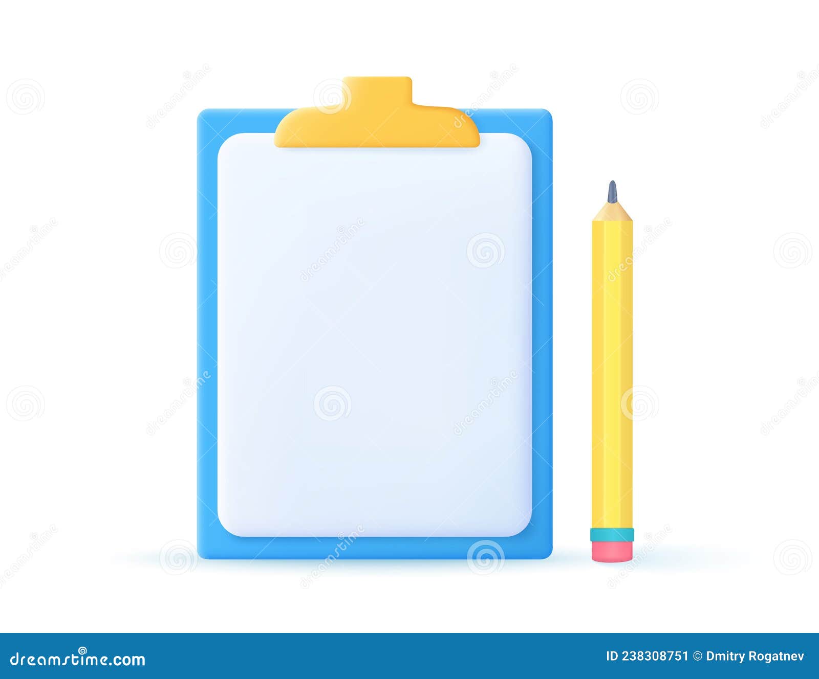 3d Render Clipboard With Checklist On Pink Background. Note Paper ...