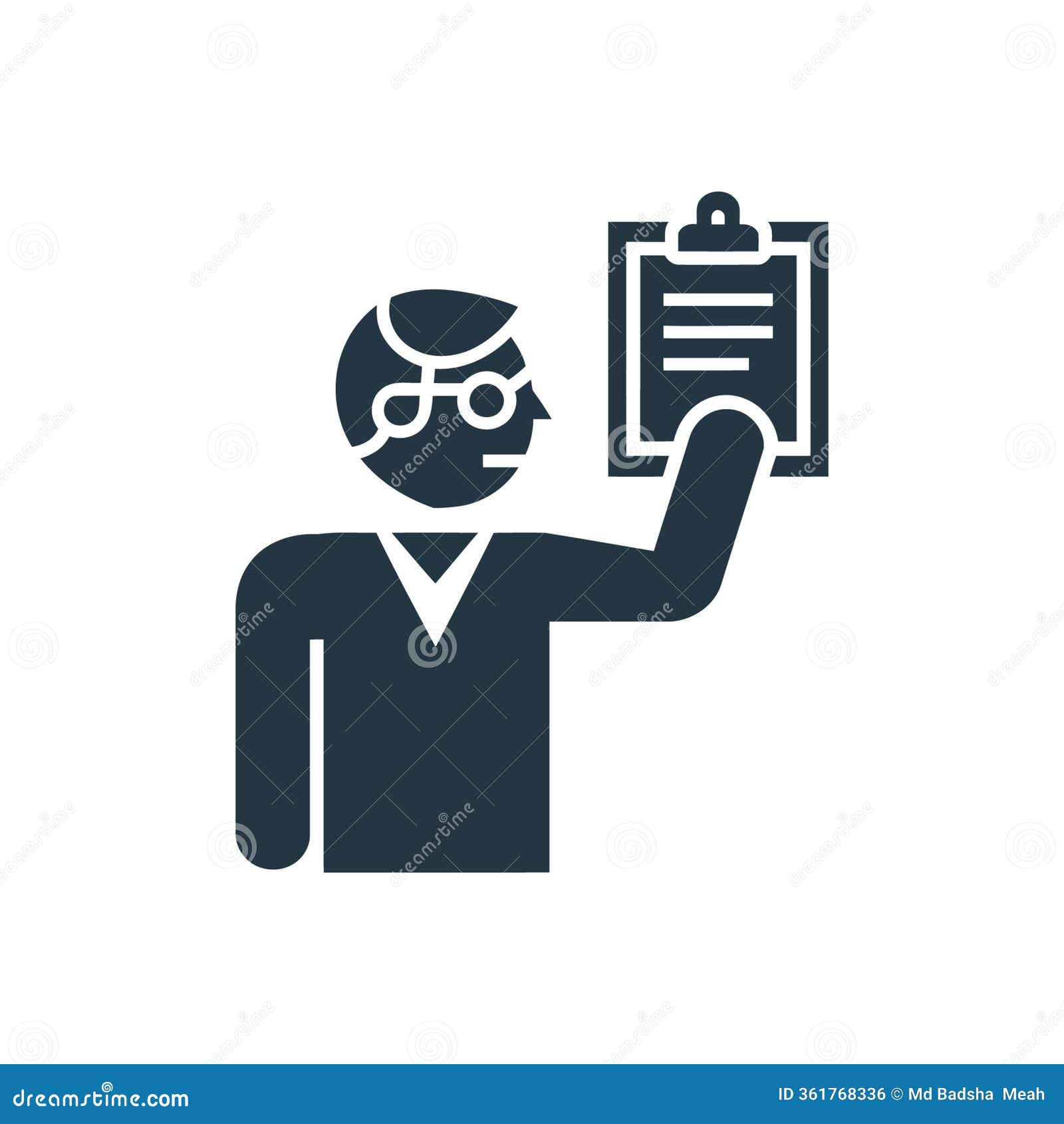 Clipboard Presenter Icon stock vector. Illustration of icon - 361768336