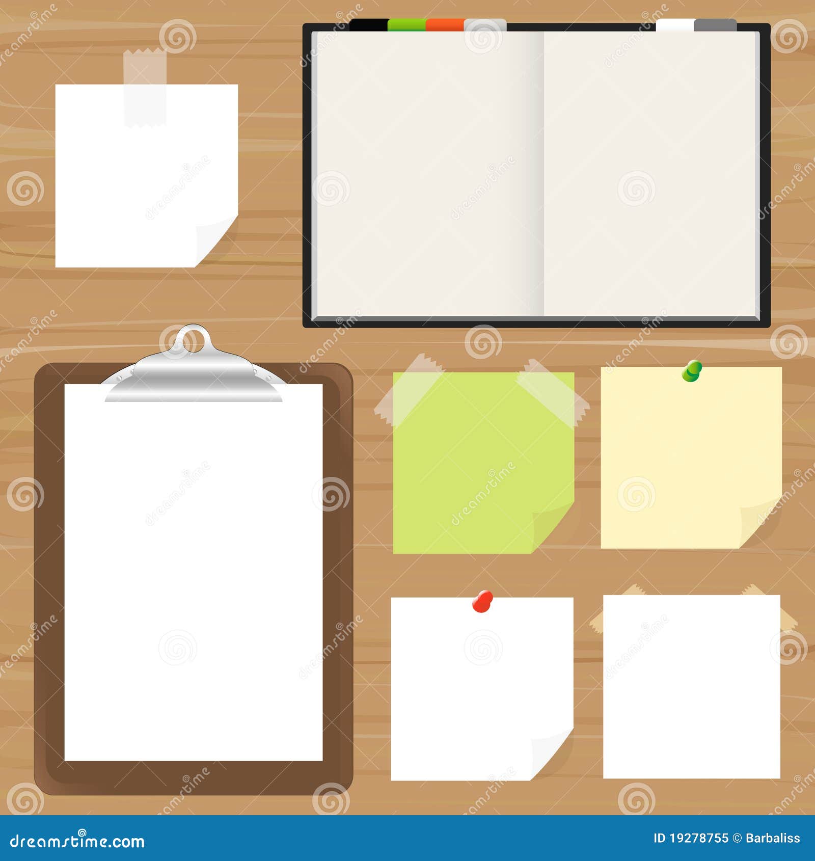 Clipboard and Reminder Note Stock Vector - Illustration of announcement ...