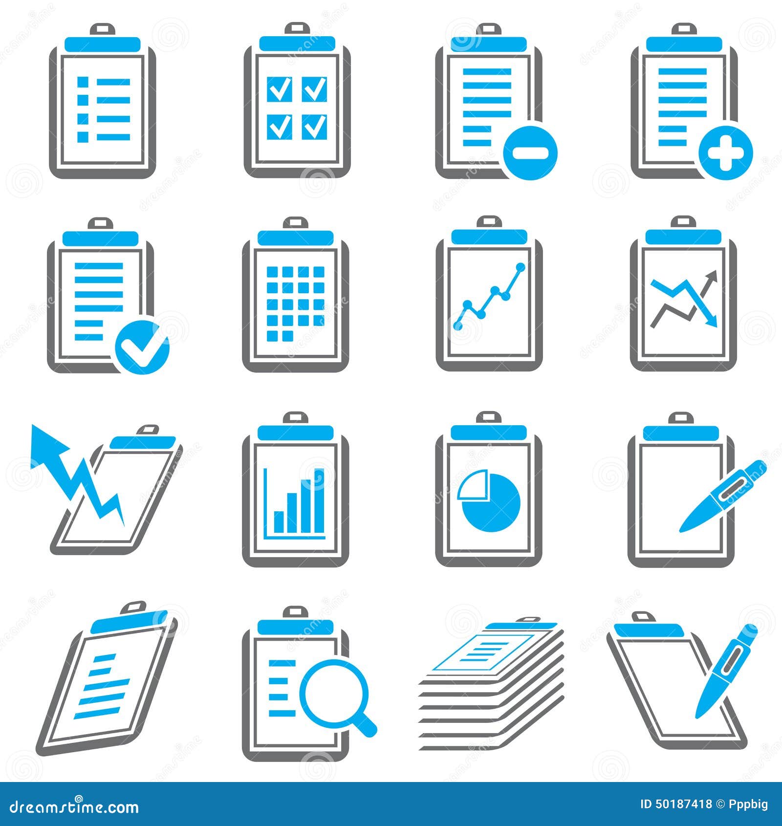 Clipboard and report icons stock illustration. Illustration of chart ...