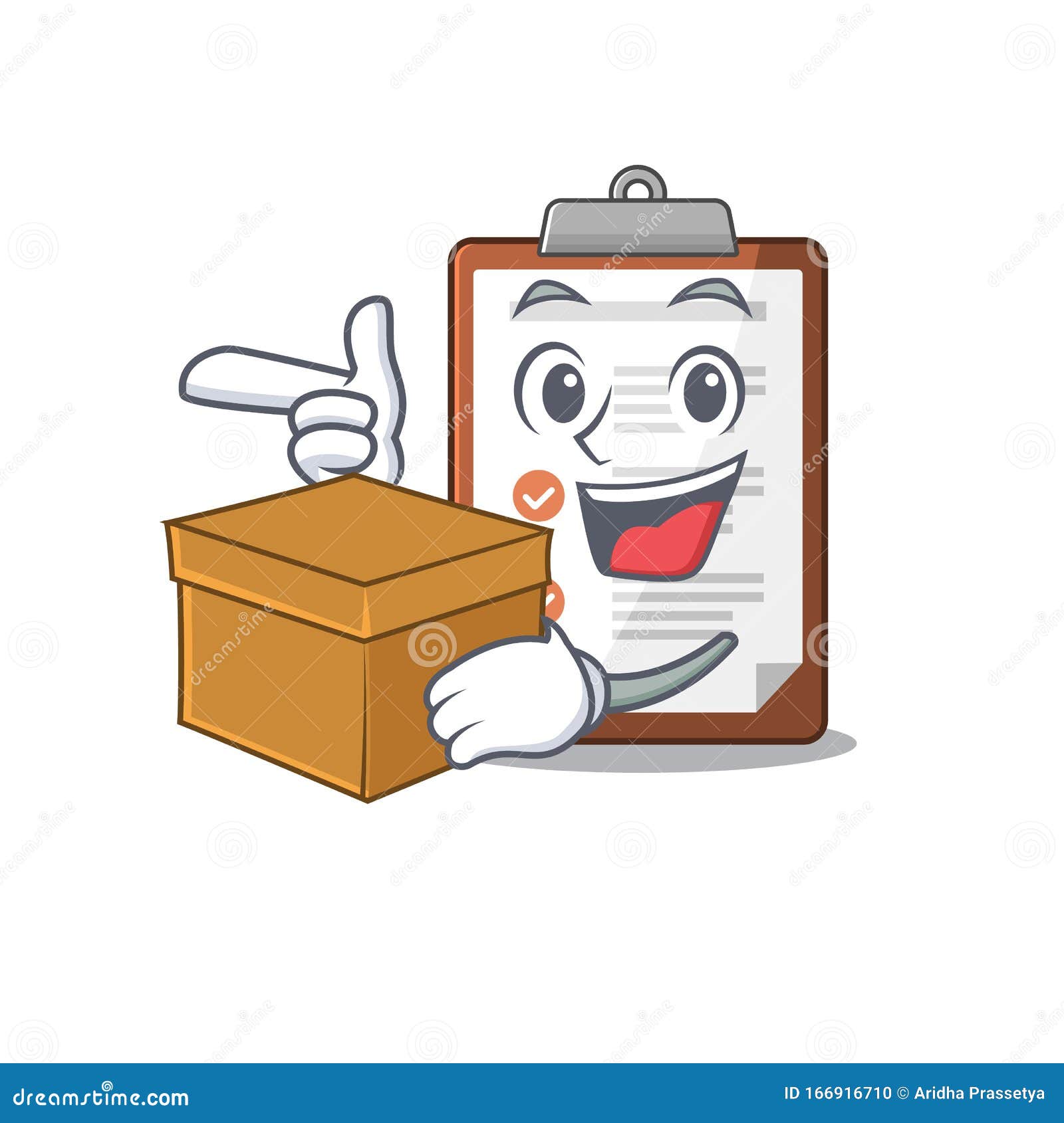 Clipboard Scroll Cartoon Charakter Bringt Box Vektor Abbildung ...
