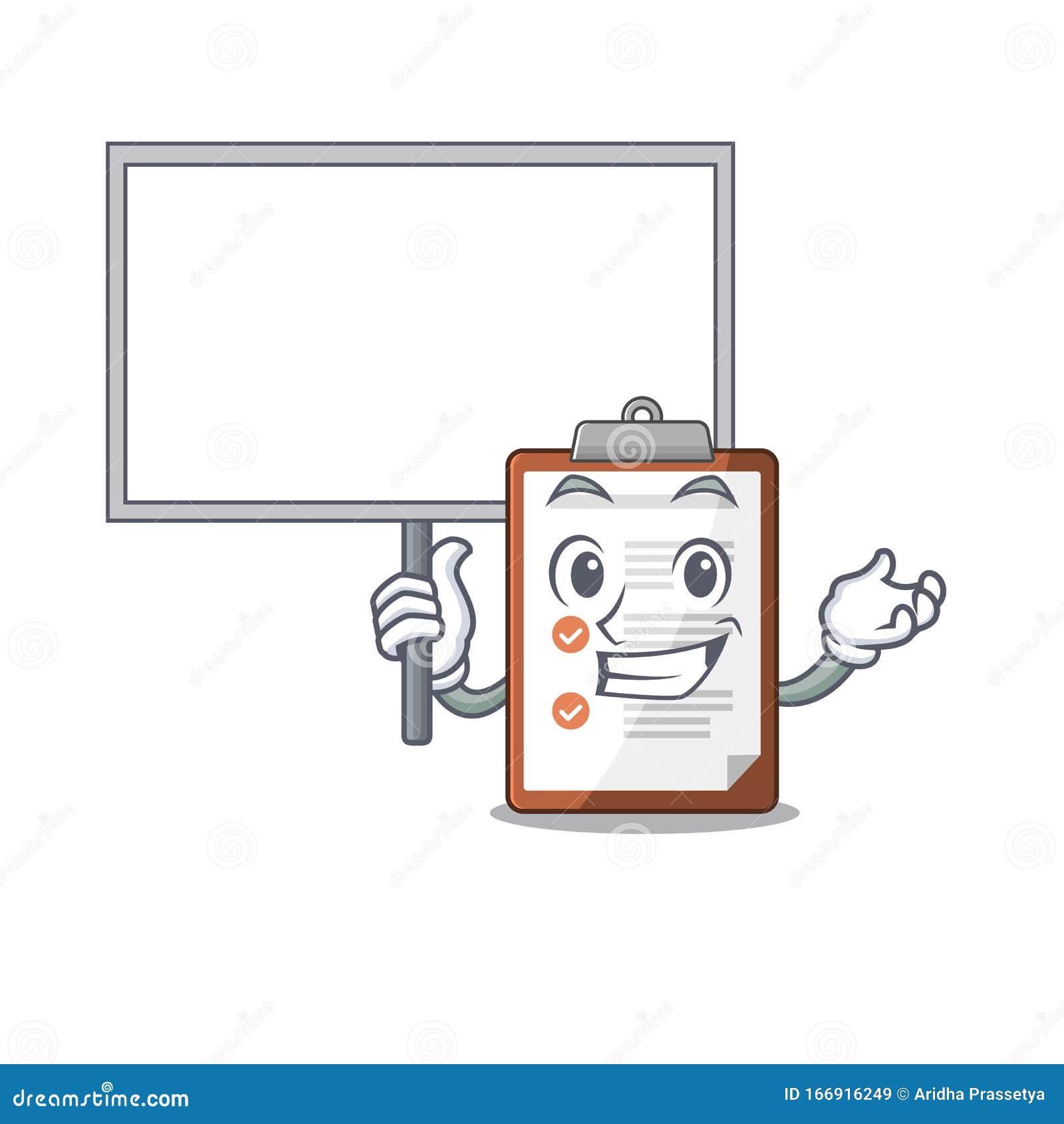 Clipboard Scroll Cute Cartoon Character Bring a Board Stock Vector ...