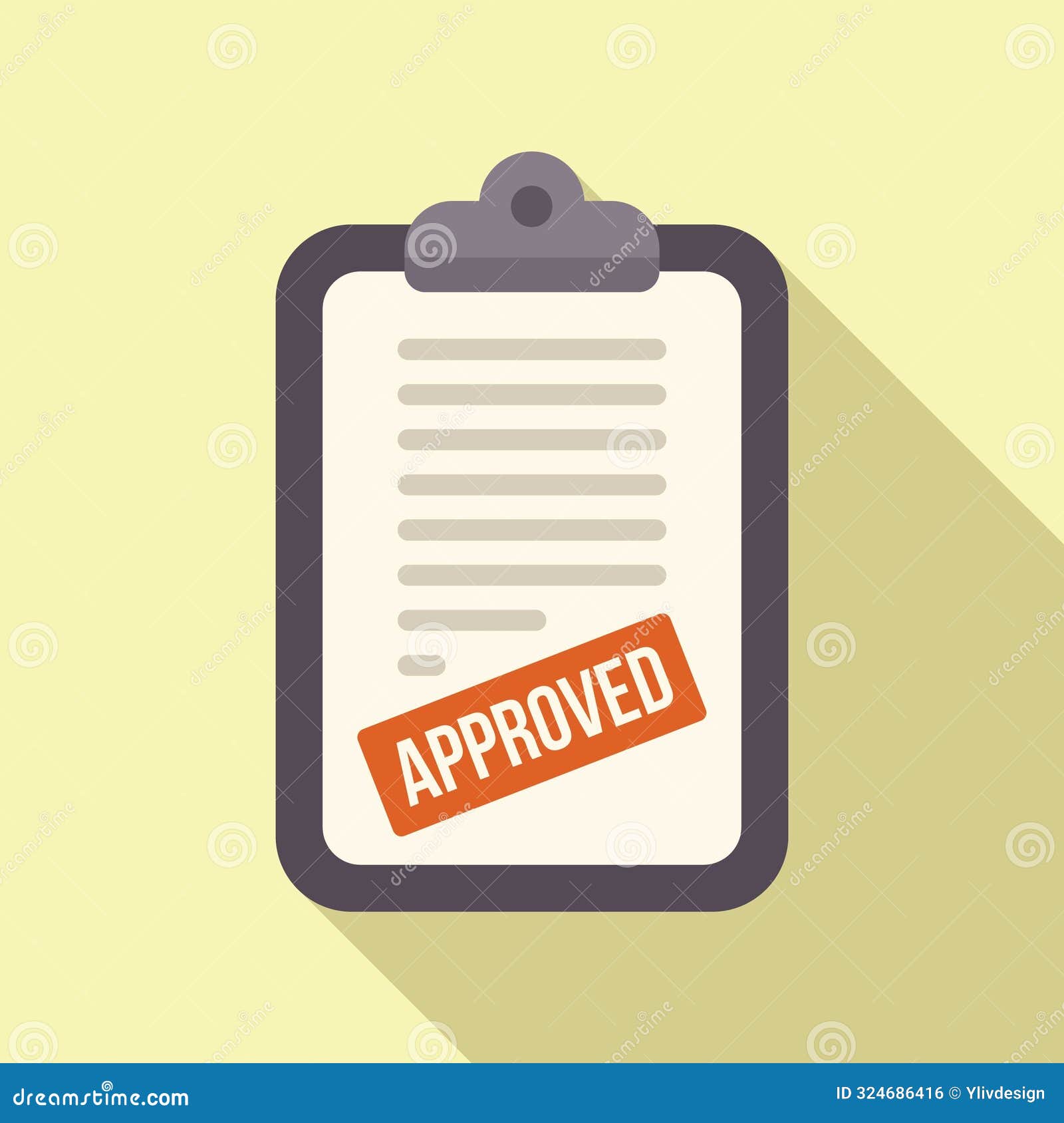 Clipboard Showing Approved Document for Agreement Stock Illustration ...