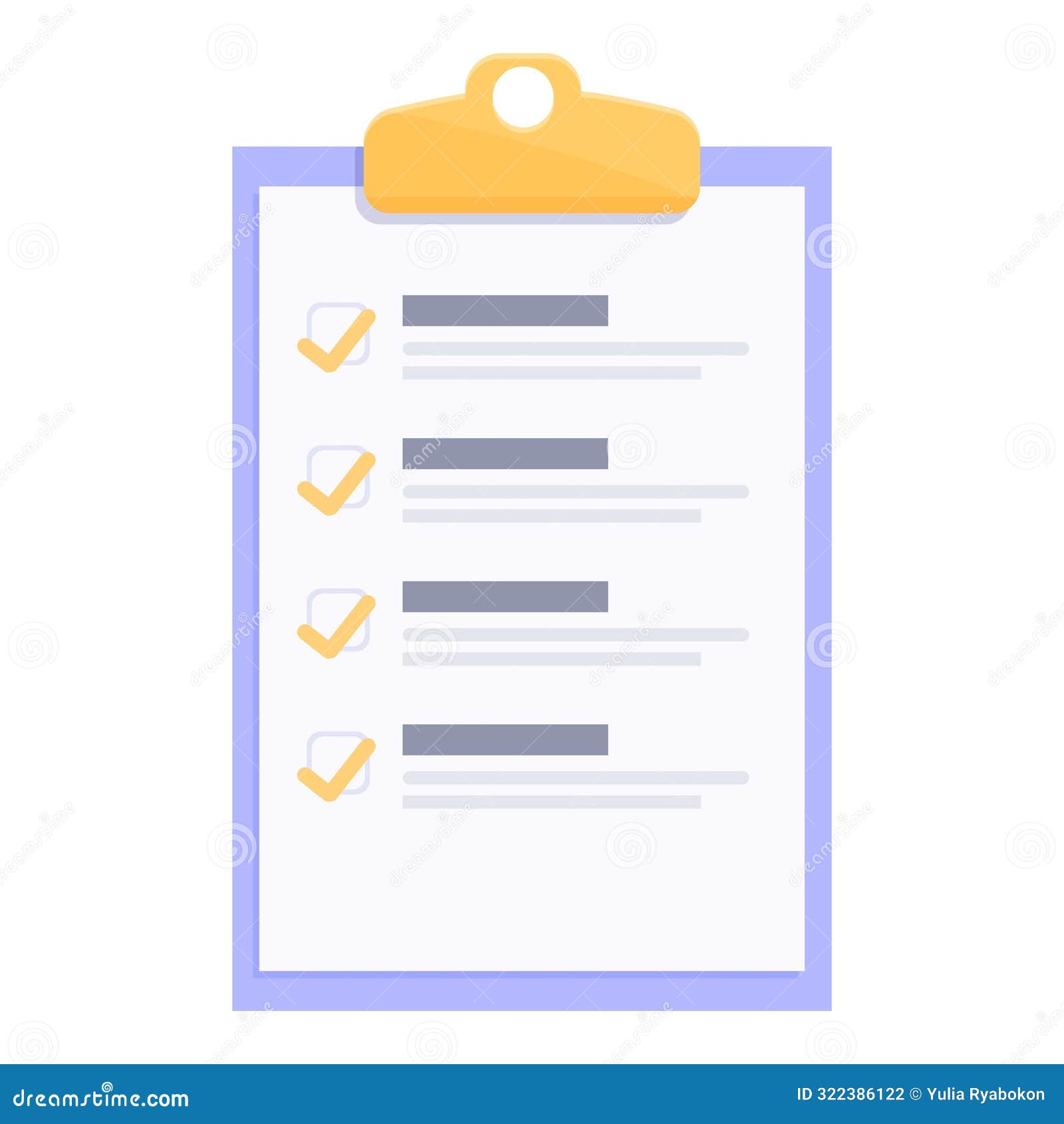 Clipboard Showing Check Marks Representing Completed Tasks Stock Vector - Illustration of blue ...