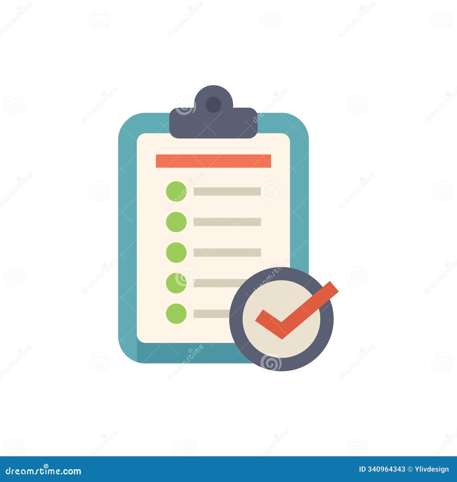 Clipboard Showing Completed Checklist with Checkmark Icon Stock ...