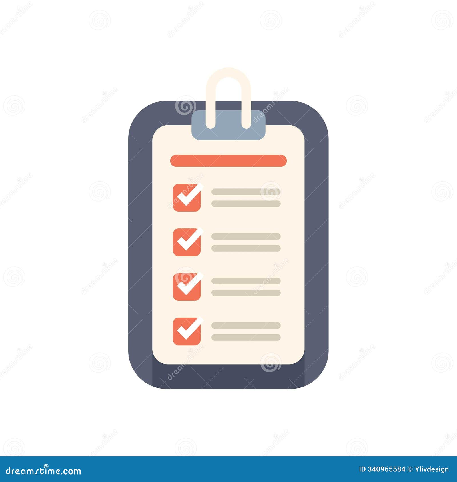 Completed Checklist Design. Vector Thin Line Illustration For Business ...