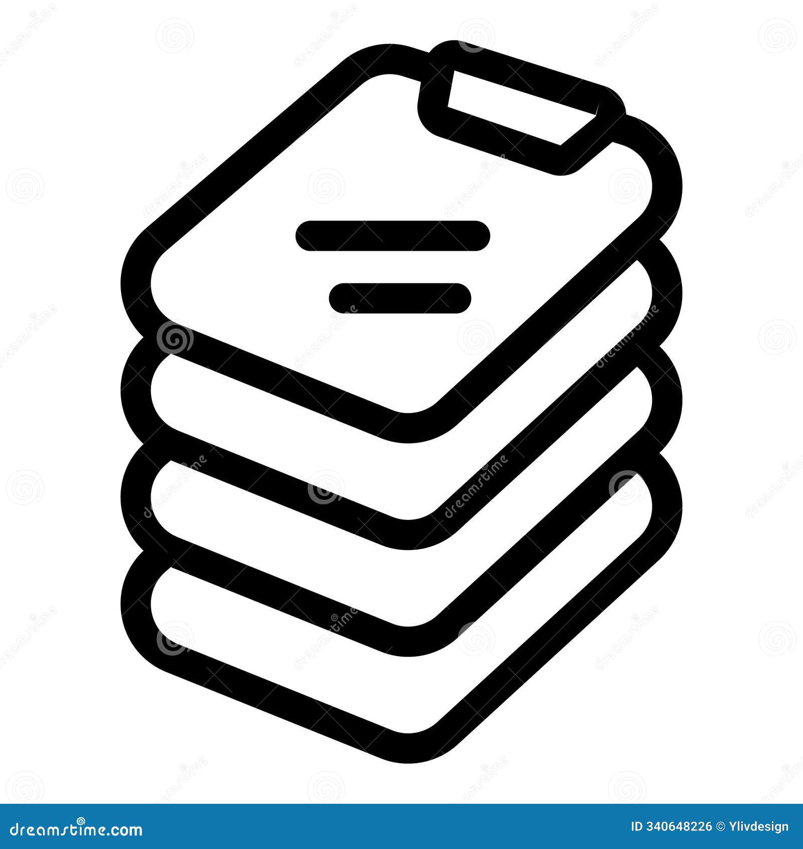 Clipboard with Stacked Paper Representing Office Documents Icon Stock ...