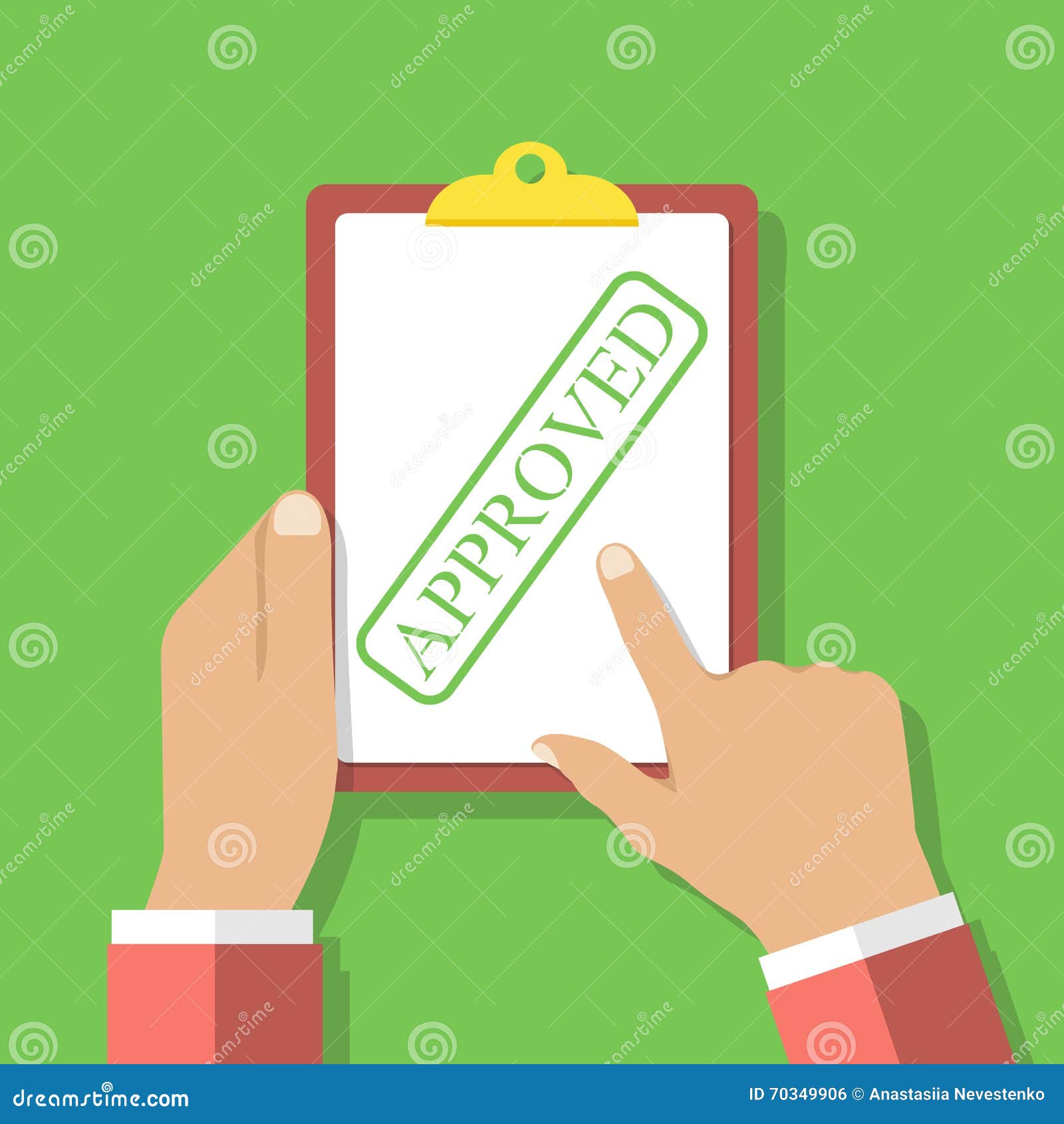 Clipboard With Approved Claim Or Credit Loan Form On It, Paper Sheets ...