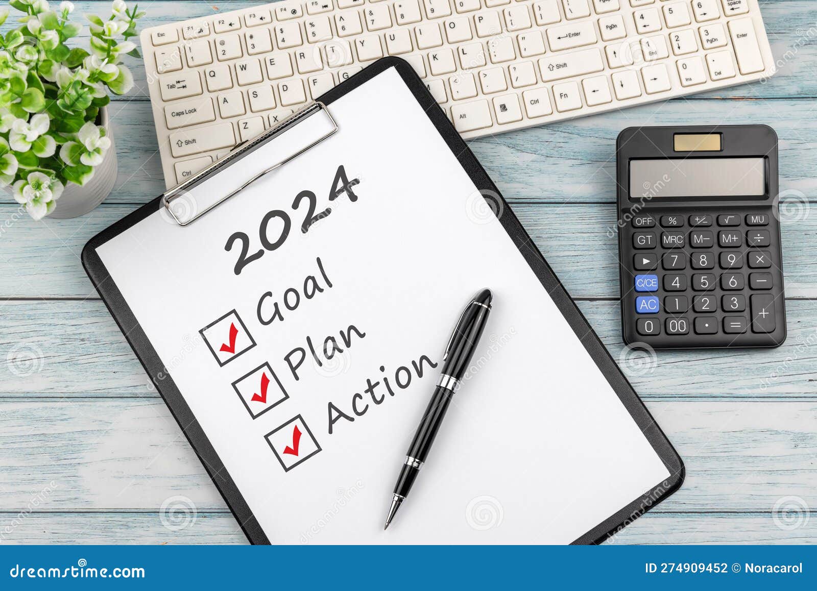 Clipboard with Text 2024 Goal, Plan, Action Checklist Stock Photo ...
