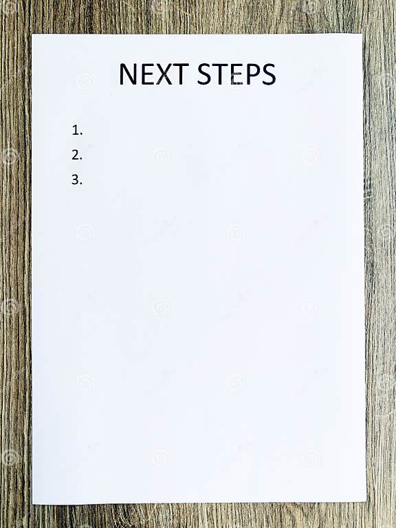 Clipboard with Text Next Step on Wood Desk. Stock Photo - Image of ...