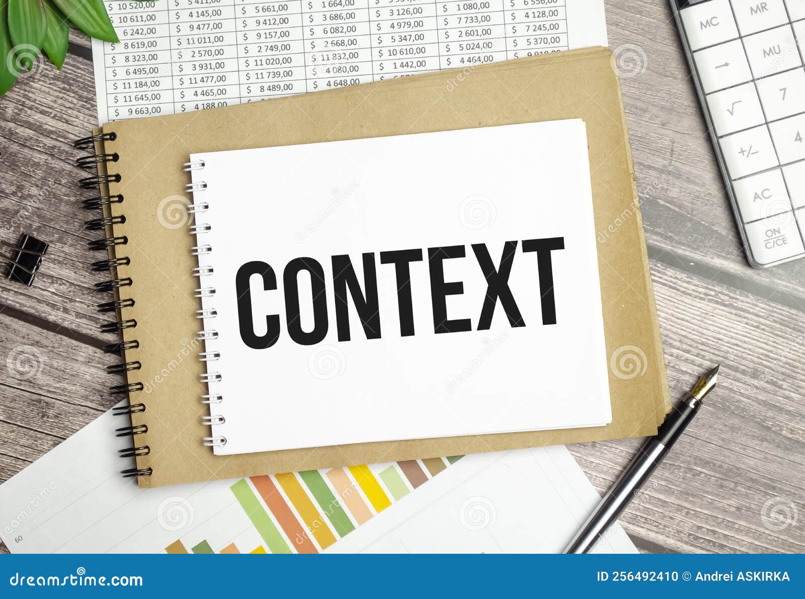 Clipboard with White Blank Paper Text Context , Calculator and Chart ...