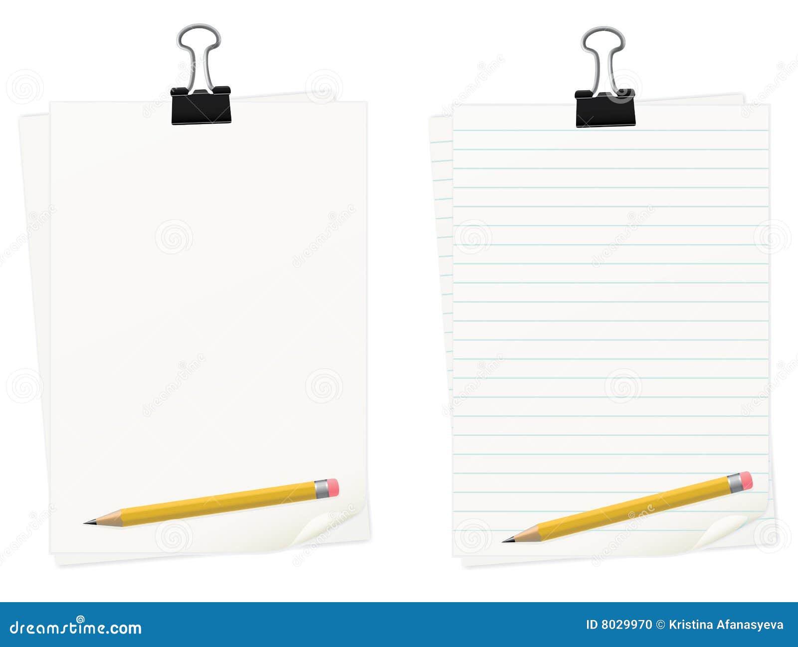 Clipped Paper Note. Realistic Paper Memo Sheet With Pins, White Notepad ...