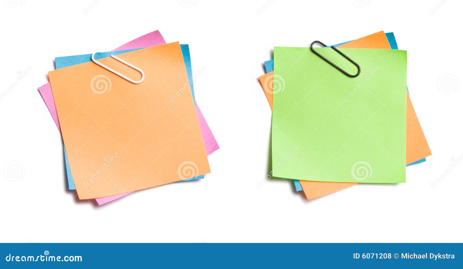 Clipped Sticky Notes stock photo. Image of note, office - 6071208
