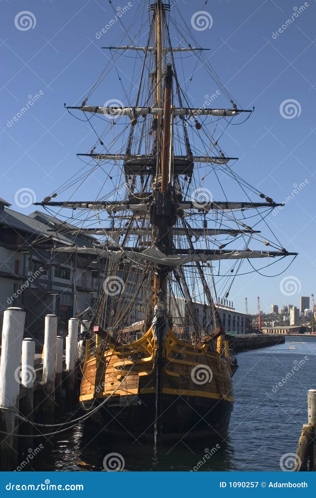 Clipper Ship stock image. Image of clipper, harbour, ships - 1090257