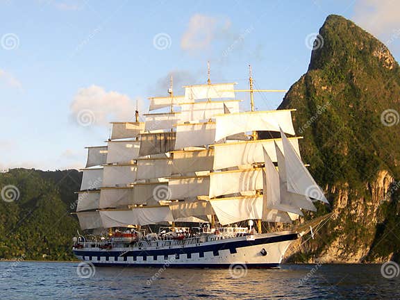 Clipper Ship in St. Lucia stock photo. Image of cruising - 40929826