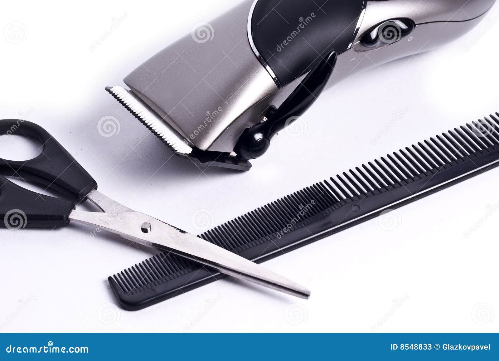 Clippers and scissors stock image. Image of hairstyle - 8548833