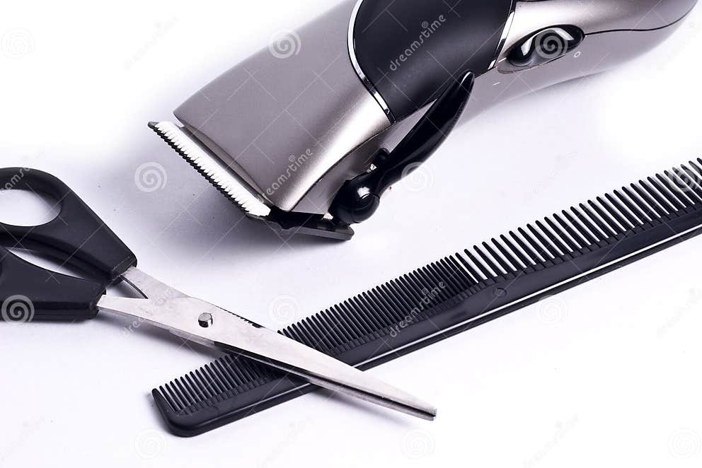 Clippers and scissors stock image. Image of hairstyle - 8548833
